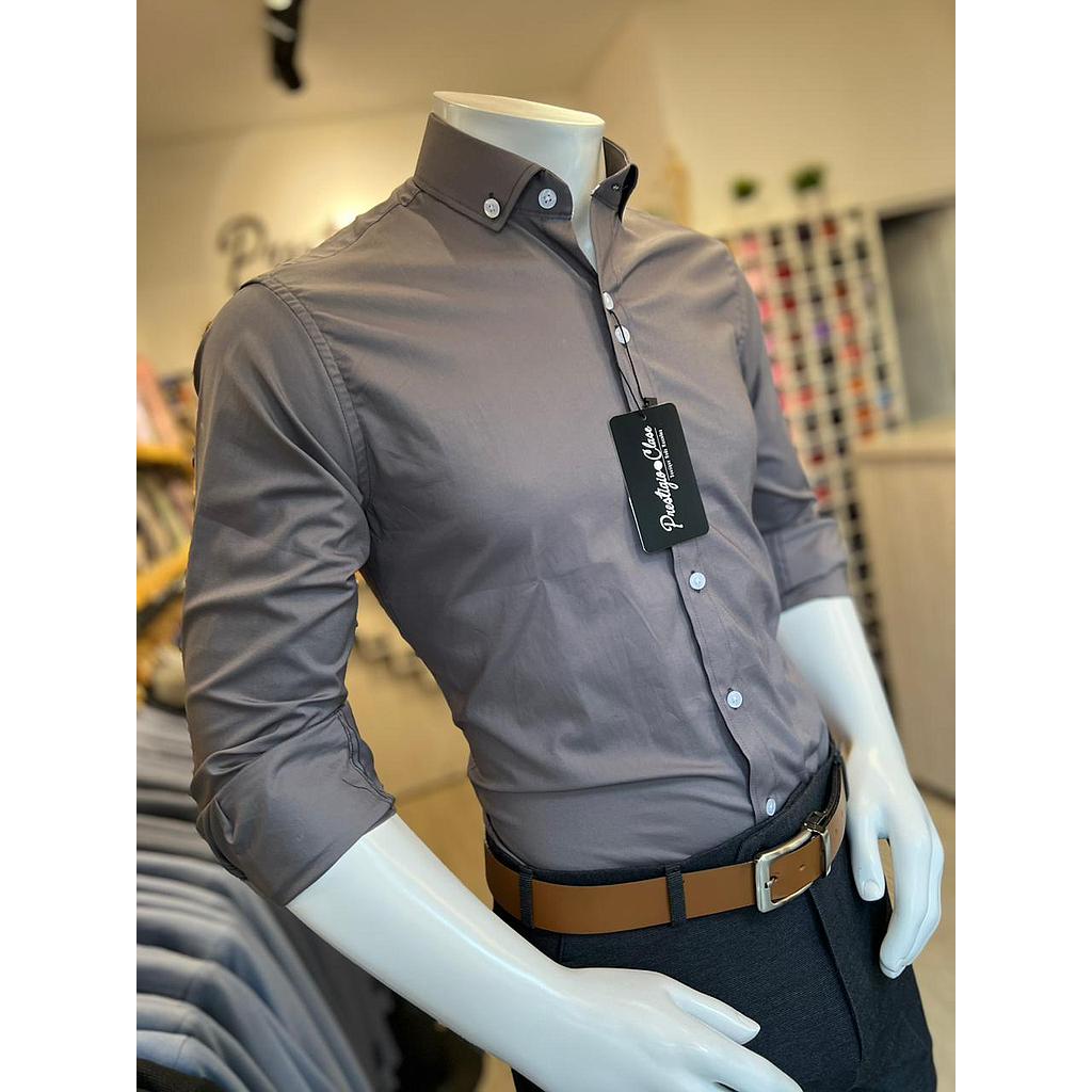 CAMISA GRIS SOLO FONDO | Prestigio.lase